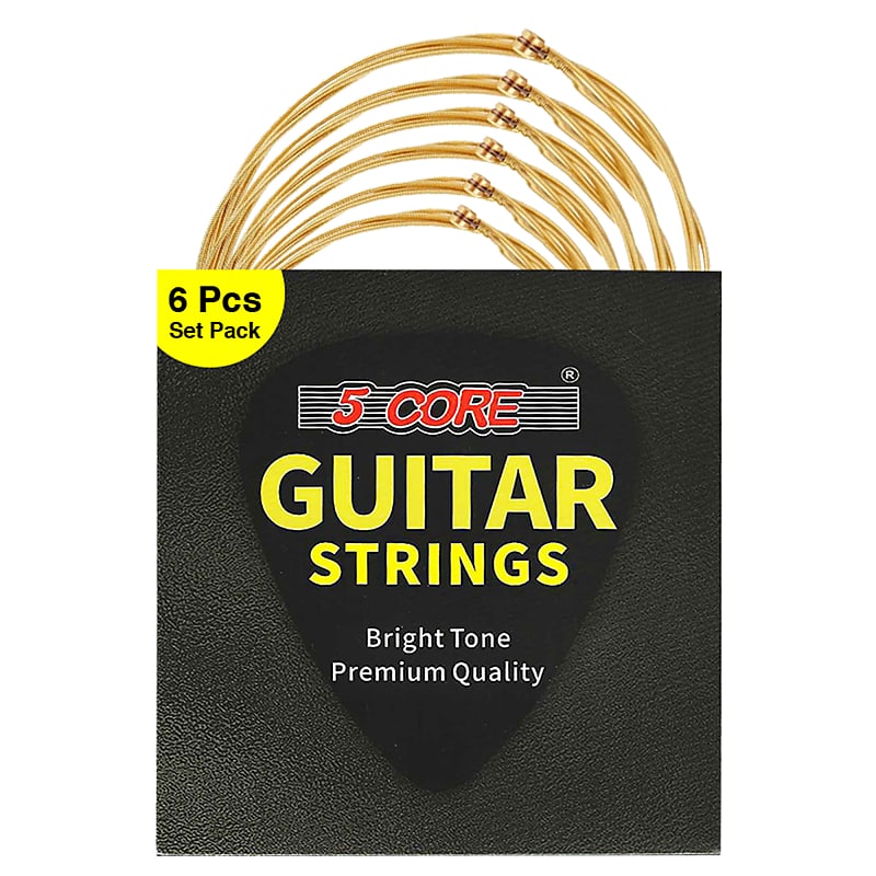 5 Core Acoustic Guitar Strings, Pure Phosphor Bronze Guitar | Reverb