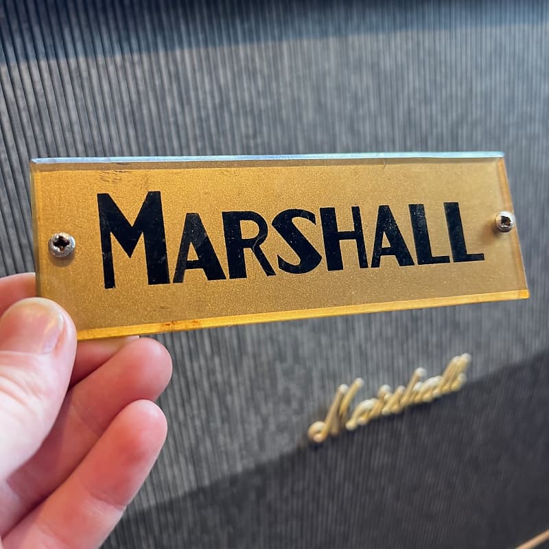 Vintage 1960s Marshall Block Logo Plexi Badge *Original | Reverb