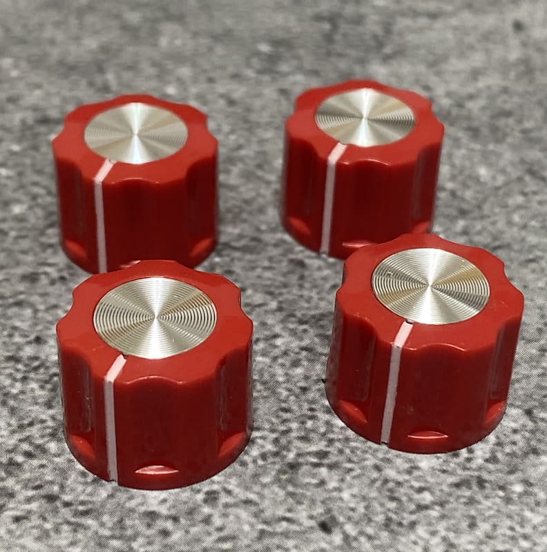 4x Red Boss 1360 Guitar Pedal Fluted Control Knob Pointer | Reverb