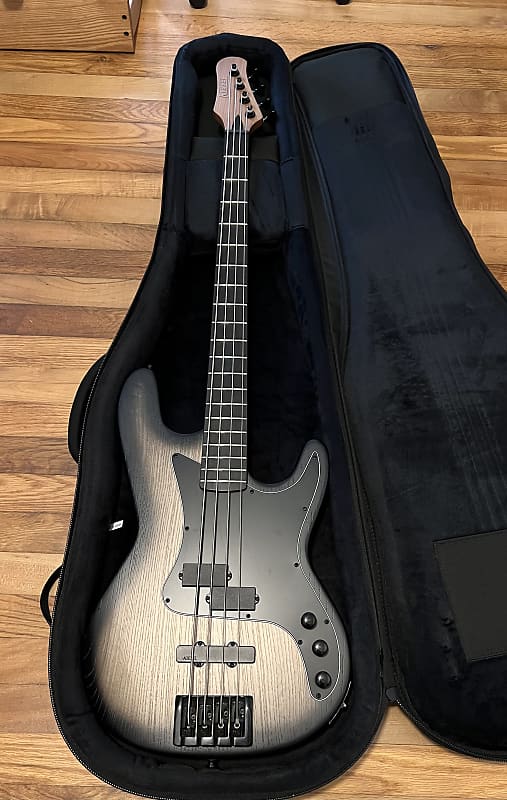 Kiesel PB4 Bass Guitar raw tone Black Burst swamp ash ebony | Reverb