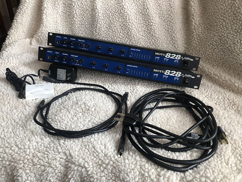 Two (2) MOTU 828 Firewire Audio Interfaces with FireWire hub | Reverb