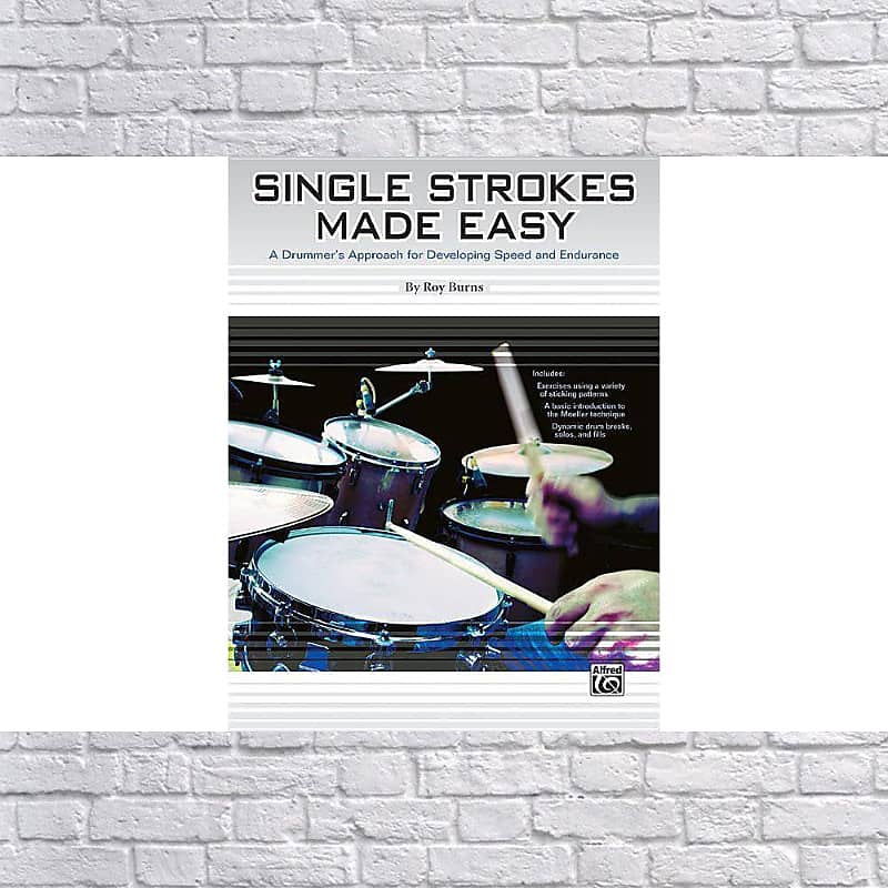 Single Strokes Made Easy Drum Music Book Drumset Developing | Reverb