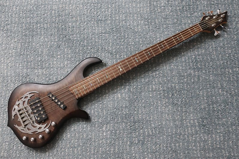 Traben Array Attack 5-String Bass Bridge Flame Inlay Work | Reverb