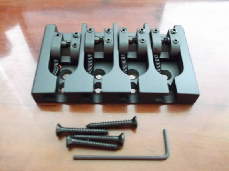 Hipshot 4-String A Style Brass Bass Bridge, BLACK, .750" | Reverb