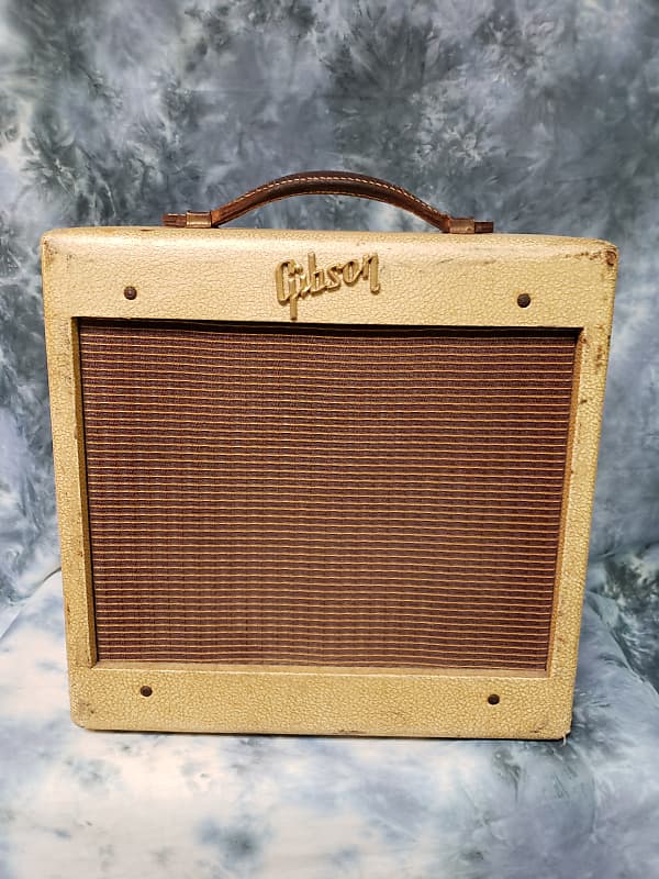 1957 Vintage Gibson GA-5 Amp Tan Tweed Original Handle Jensen | Reverb