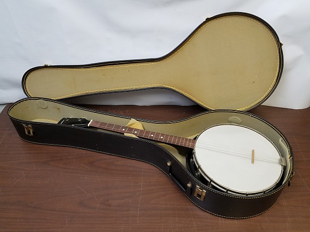 Vintage Silvertone Harmony Tenor Banjo W/Case | Reverb