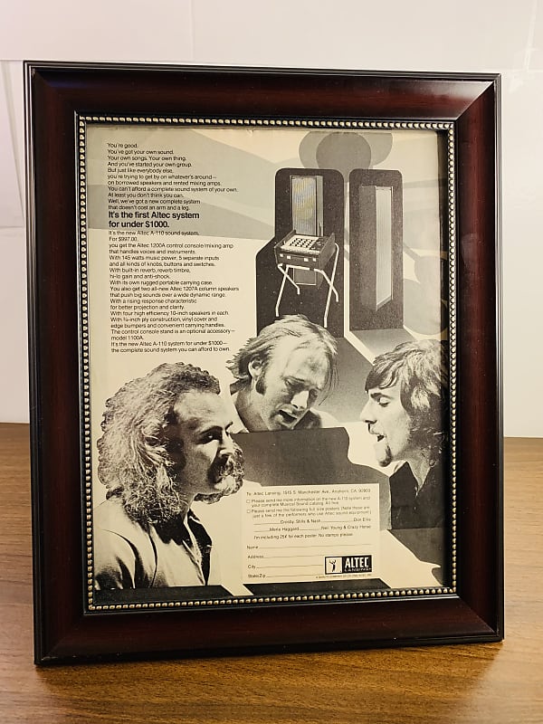 |Original| 1970 Altec Lansing Promotional Ad Altec A-110 | Reverb