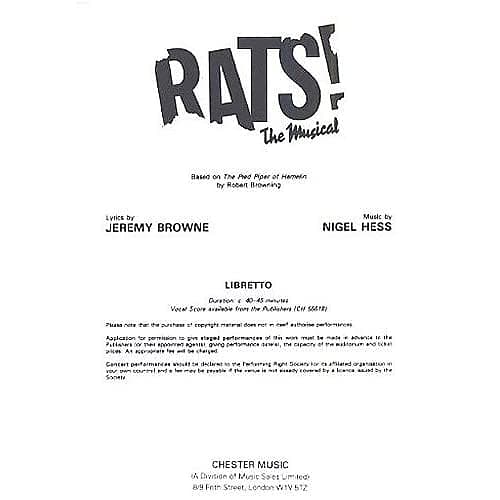 Rats! The Musical Libretto (1-9 Copies) (Classroom Musical) | Reverb