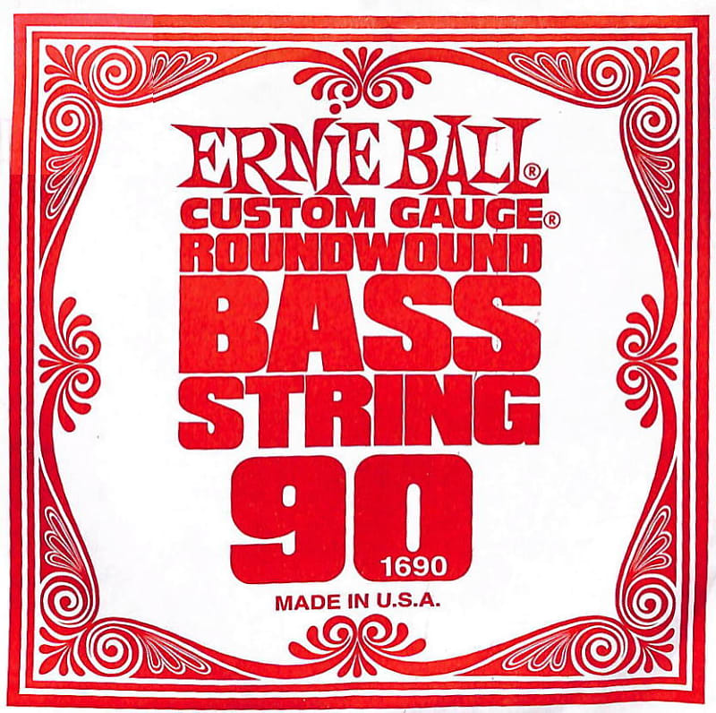 .090 Ernie Ball - Custom Gauge Roundwound Electric Bass | Reverb