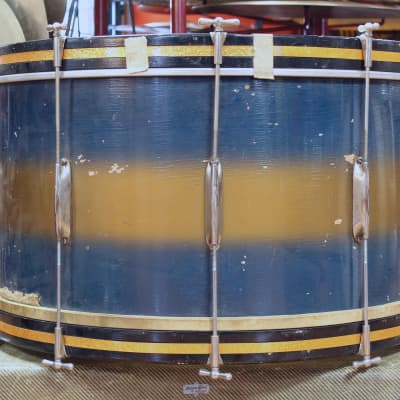 1940's WFL 14"x26" Bass Drum in Blue and Gold Duco | Reverb