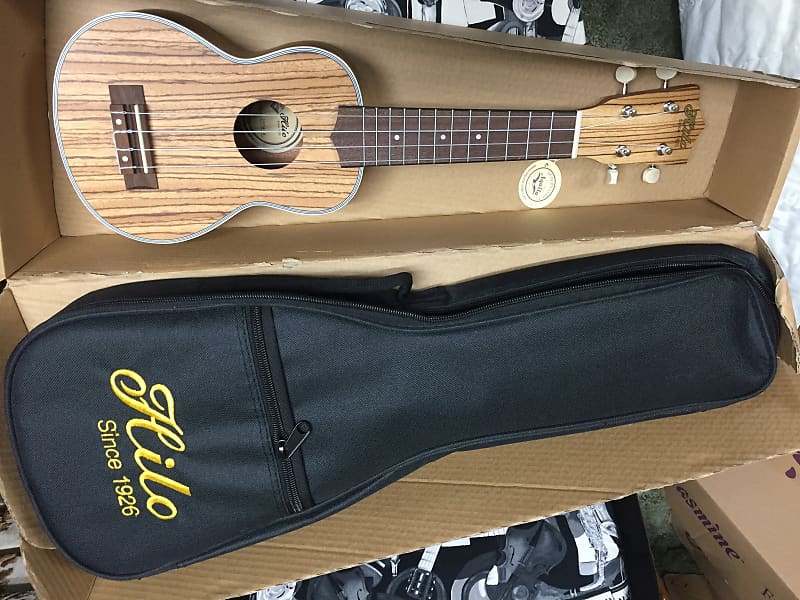 HILO 2954-A Zebrawood acoustic concert UKULELE new UKE w/ Gig | Reverb