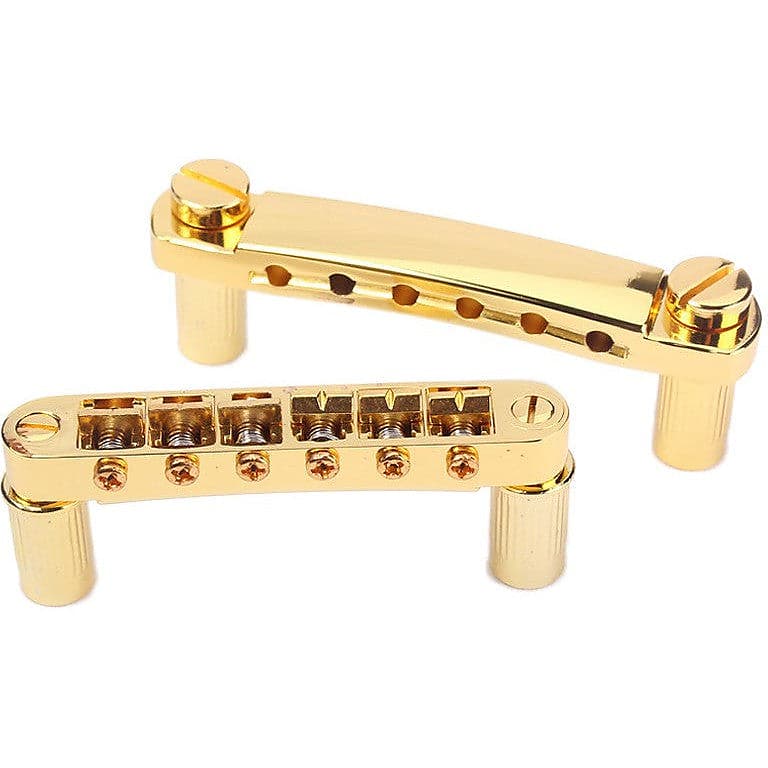 DR Parts LP Style Tune-O-Matic Bridge & Tailpiece Gold w/ | Reverb