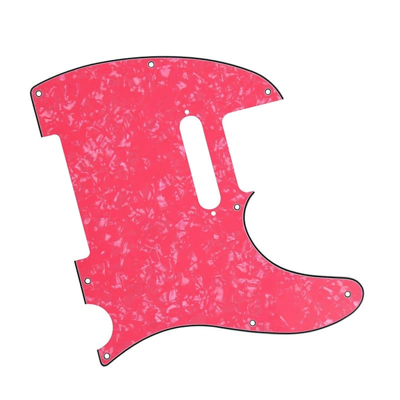 Telecaster Tele pickguard 8 holes, pink pearl | Reverb