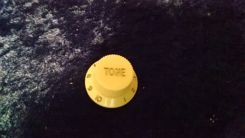 new Allparts Tone Knob Chream gold script 1x | Reverb