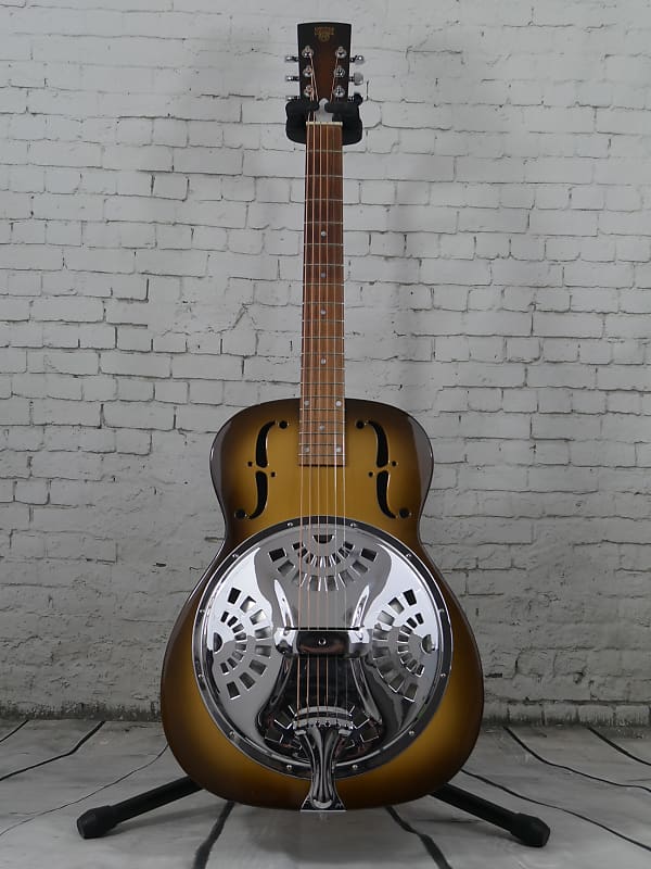 Dobro Metal Body Round Neck green burst 1986 | Reverb