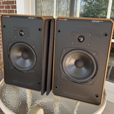 Boston Acoustics HD8 Speakers, mid-80s - wood grain finish, | Reverb