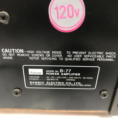 Sansui B-77 Stereo Power Amplifier | Reverb