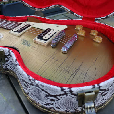 Gibson Les Paul gold top superb relic and mock snakeskin | Reverb UK