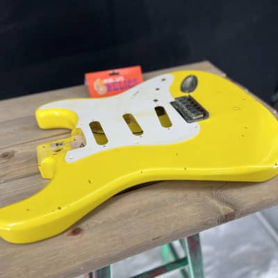 Real Life Relics Strat® Body Aged Yellow Lightweight | Reverb