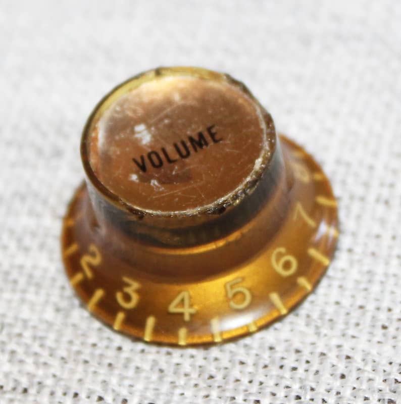 Vintage 1960's Gibson Gold Reflector Knob Volume Les Paul SG | Reverb