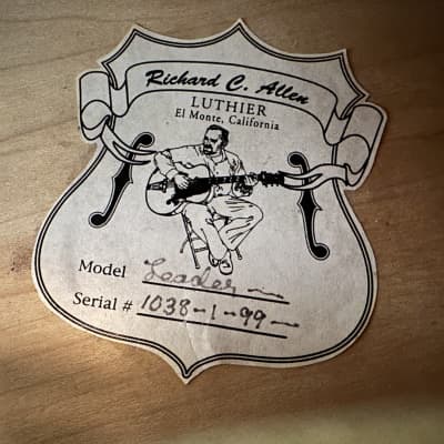 RC Allen Custom Leader Archtop Natural 1999 - Natural | Reverb