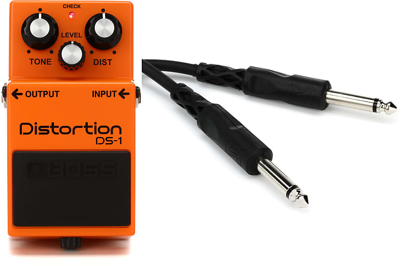 Boss DS-1 Distortion Pedal Bundle with Hosa CPP-101 | Reverb