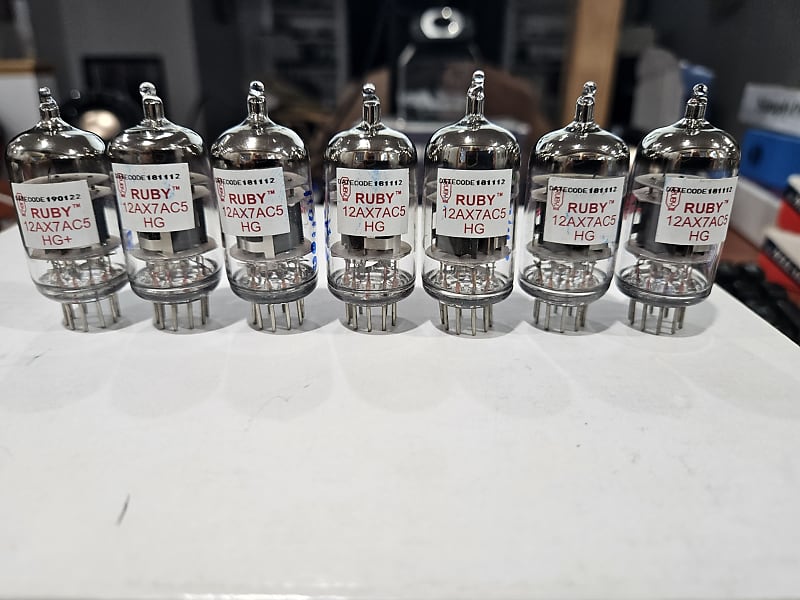 Ruby 12AX7AC5 HG-HG+ Set of Seven (7) New | Reverb