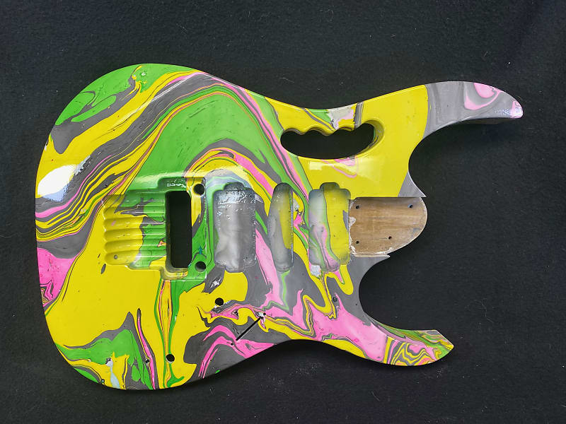 Swirled Poplar 6 string Jem style guitar body, HSH, AANJ - | Reverb