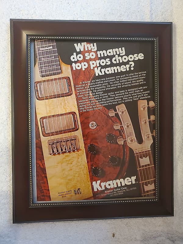 1978 Kramer Guitars Promotional Ad Framed 650G Aluminum Neck | Reverb