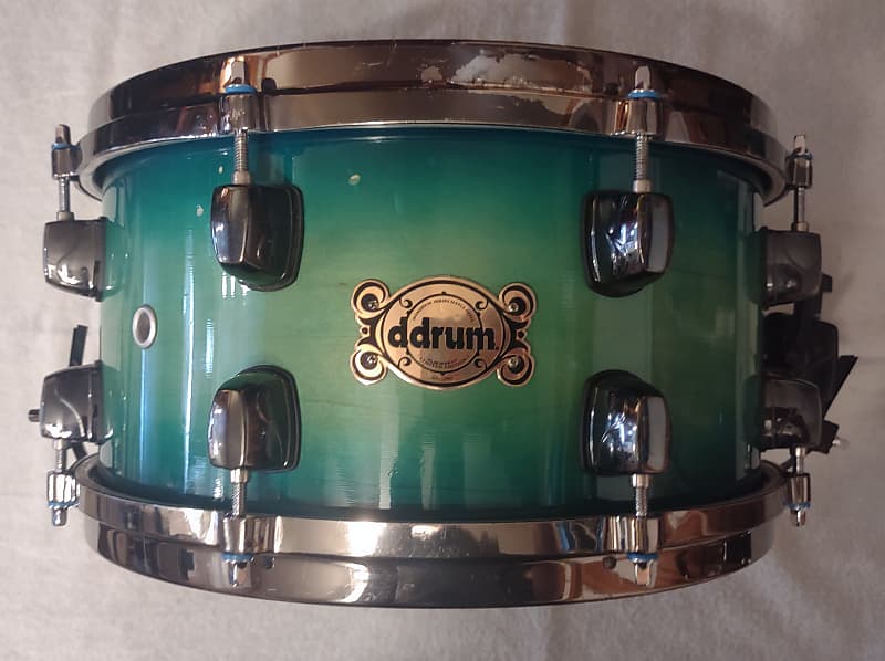 ddrum Dominion 13x7" Maple Snare Drum - Blue-Green Burst | Reverb