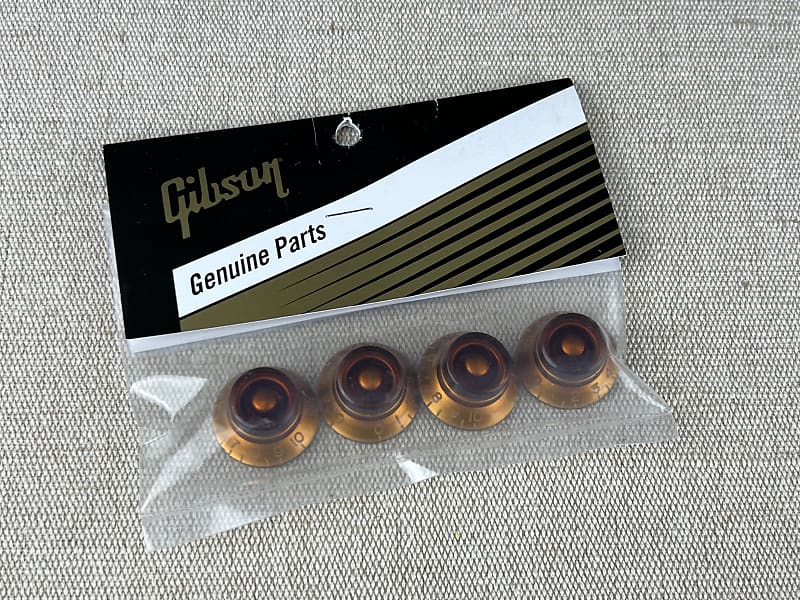Gibson Top hat amber knobs set Inch size USA pots | Reverb