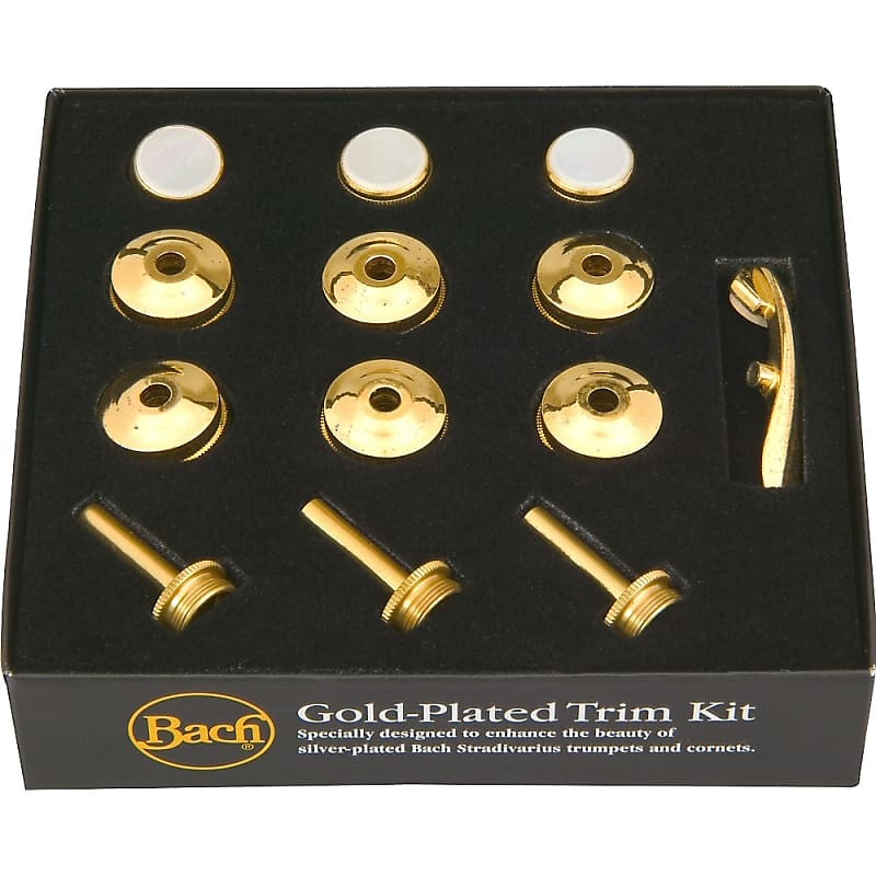 Bach Stradivarius Trumpet Gold Trim Kit Heavy Bottom Caps | Reverb