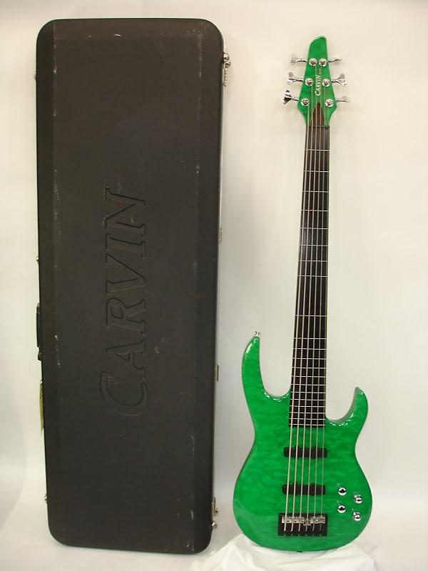 Carvin LB76F Fretless 6-String Bass Guitar, Quilted Green w/ | Reverb