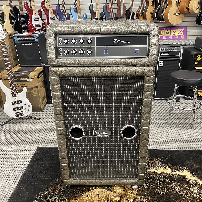 Kustom 250 Bass amp head with matching 2x15 Cabinet 1970's | Reverb