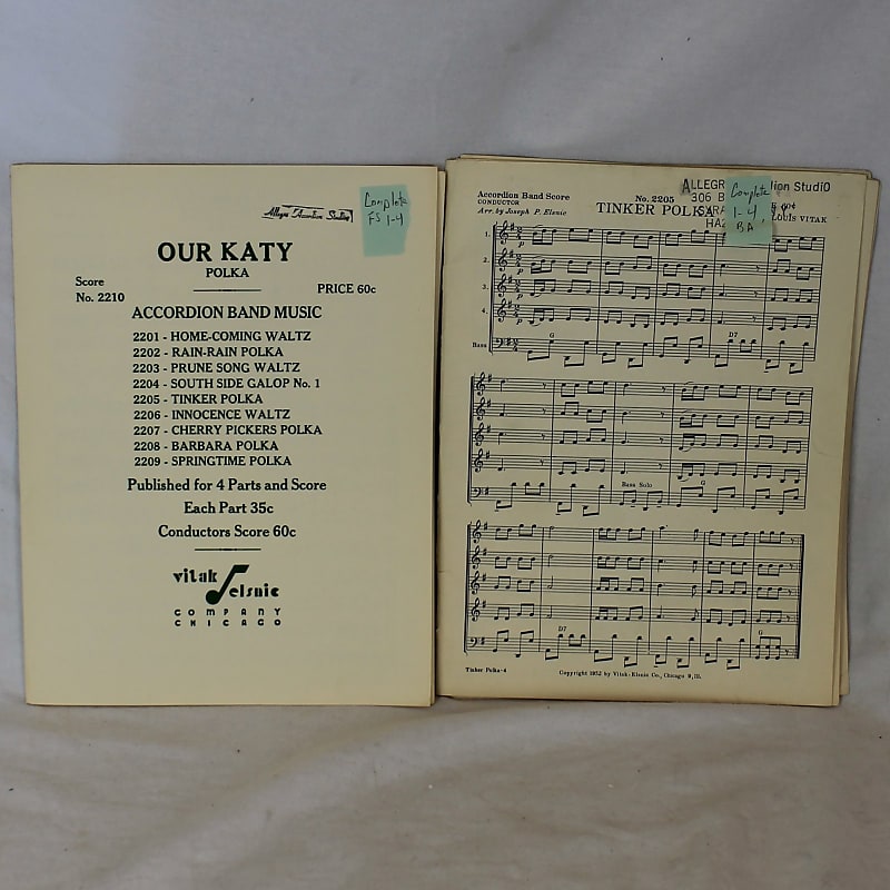Lot of 2 Used Piano/ Accordion Band Sheets - Polka | Reverb UK