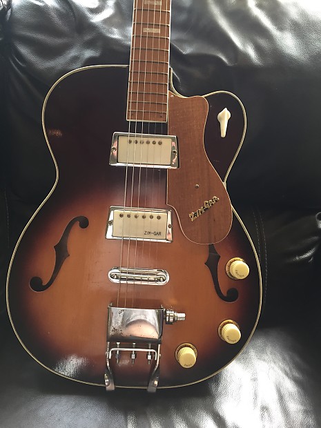 Zim-Gar Vintage Japanese 1960's Hollow body Electric Guitar | Reverb