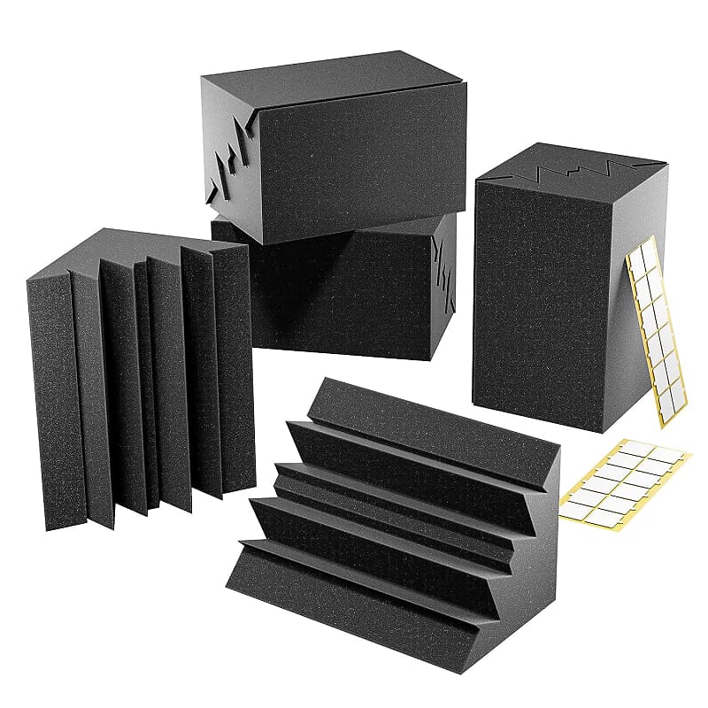 8 Pack Bass Traps 7" X 7" X 12" Fast Expand Acoustic Foam | Reverb