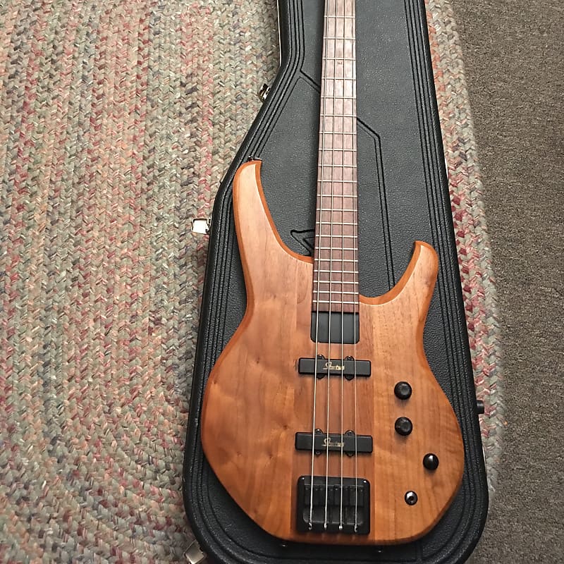 Vintage Walnut STATUS "Energy" Bass Guitar with Hard Case | Reverb