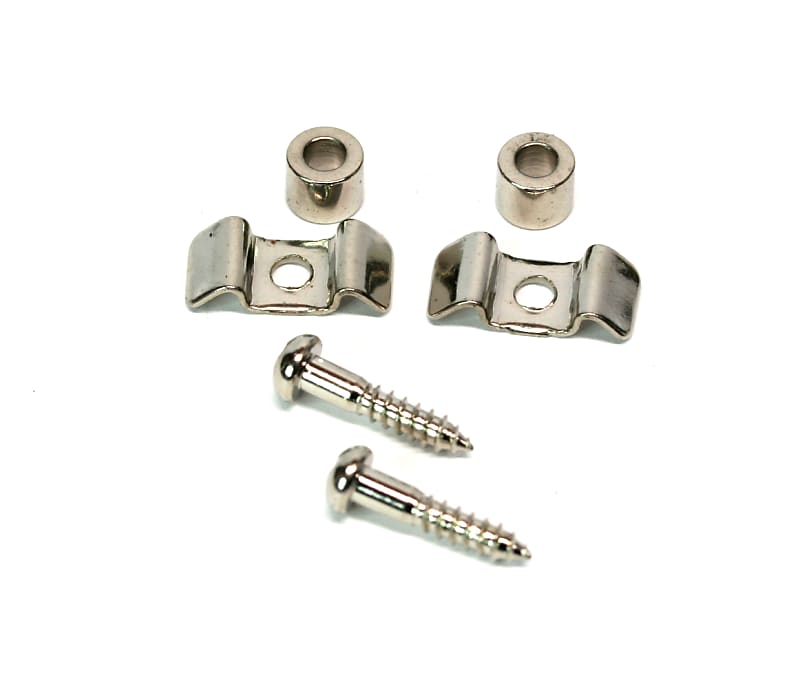 Brio Vintage-Style Fender String Guides (2) Chrome | Reverb