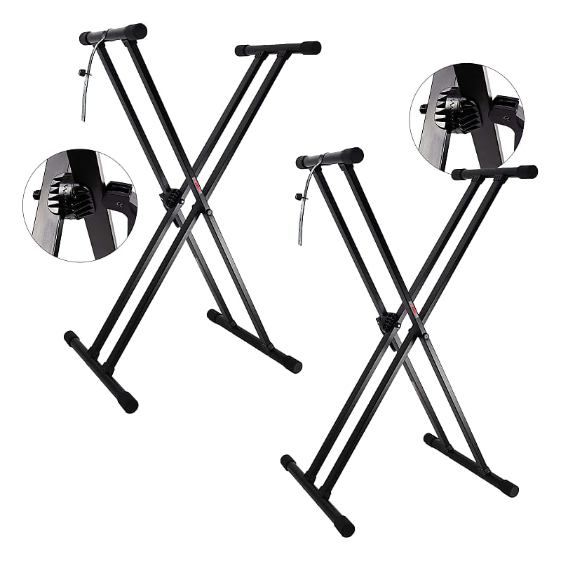 5 Core Keyboard Stand with Gear Double Braced X-Style, | Reverb
