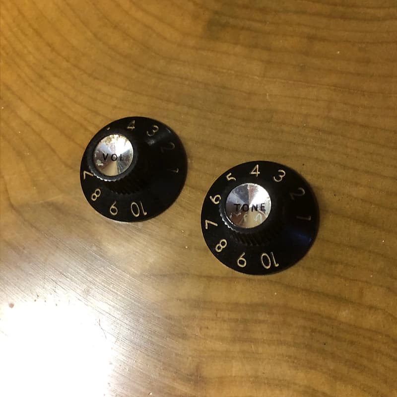 Vintage 60's-70's Fender Jazzmaster Witch Hat Knobs Black | Reverb