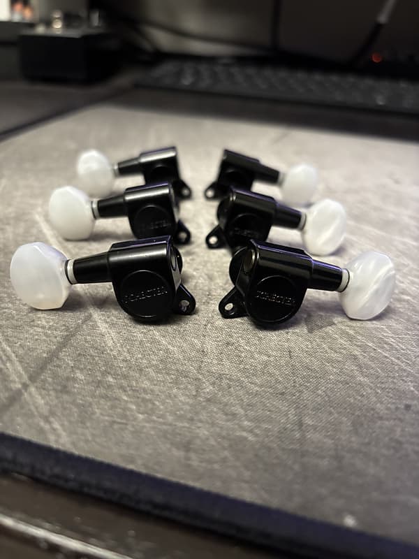 Schecter 3x3 tuners - Black with white knobs | Reverb