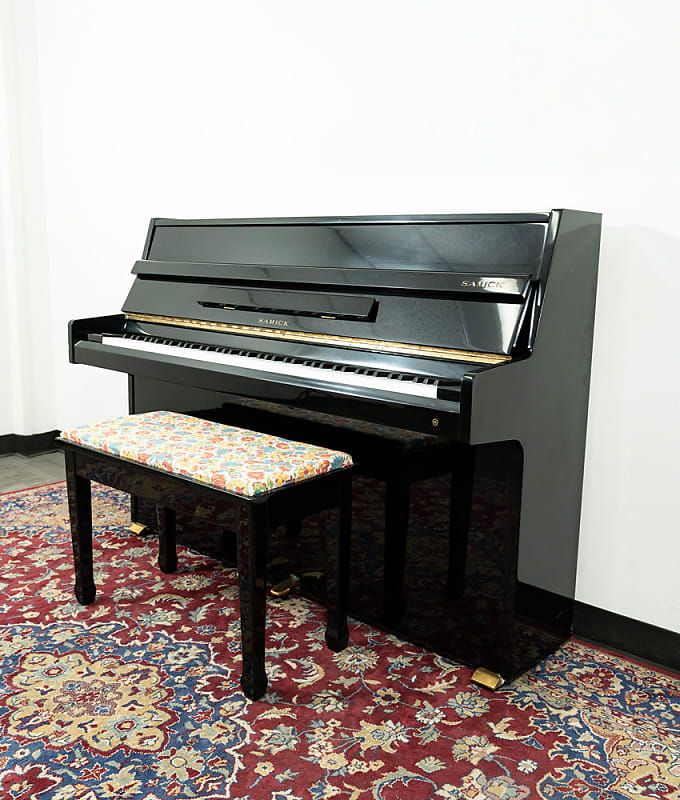Samick 42" SU-105 Continental Upright Piano | Polished Ebony | Reverb