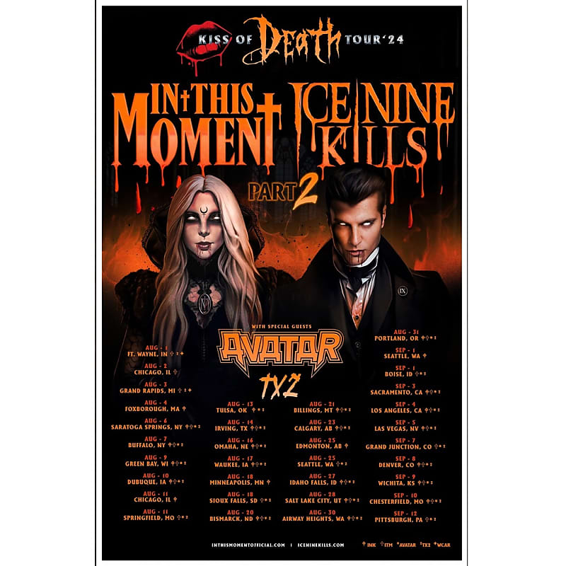 IN THIS MOMENT | ICE NINE KILLS | AVATAR | TX2 Kiss Of Death | Reverb