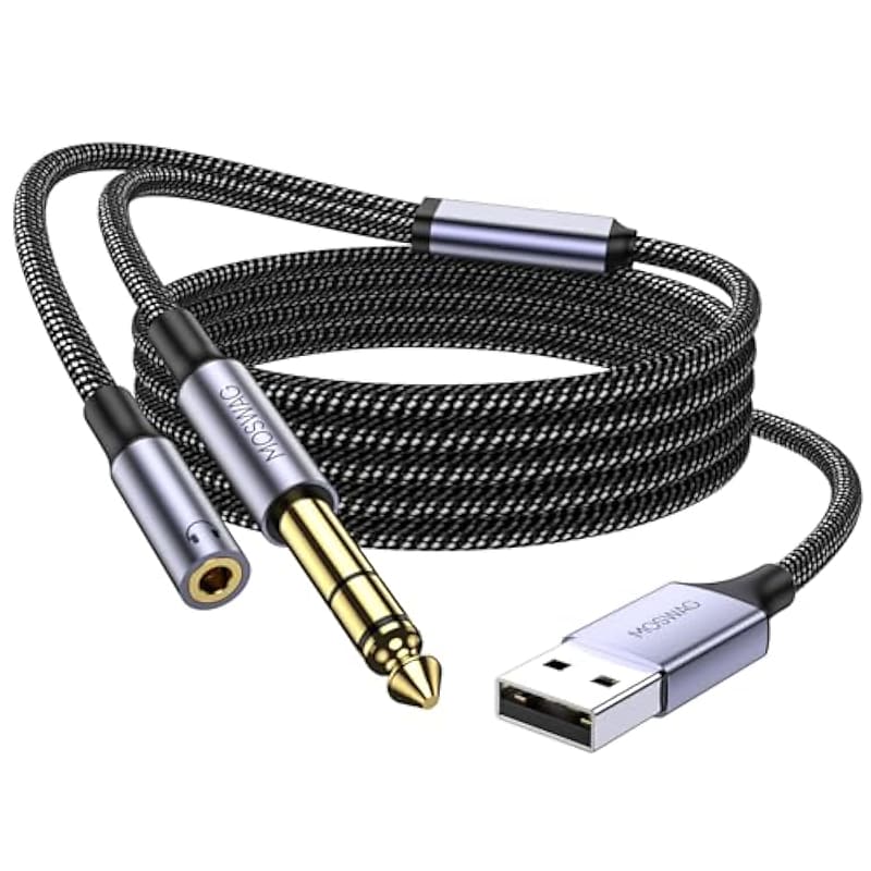 6.35mm to USB Audio Cable, 4/1 inch Male to USB A Cable for | Reverb