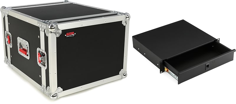 Gator G-TOUR 8U ATA Wood Rack Case Bundle with Gator GRW-DRW2 | Reverb
