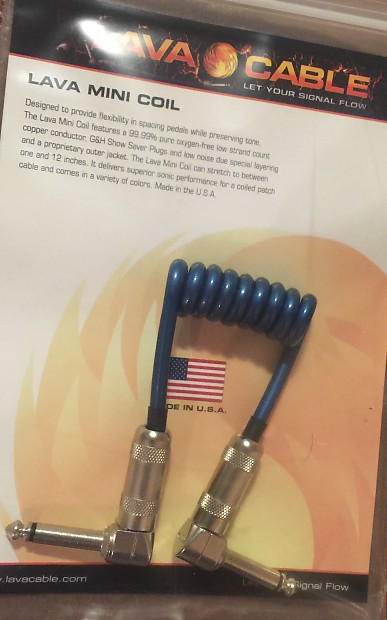 Lava Cable Mini Coil Patch Metallic Blue | Reverb