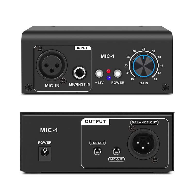 MIC-1 Microphone Preamp Mic Gain Booster with 2 Input Max | Reverb