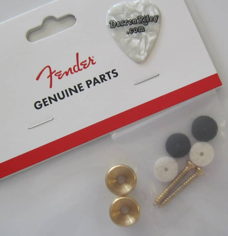 Fender Original Vintage Gold Strap Buttons Kit USA 0018916049 | Reverb