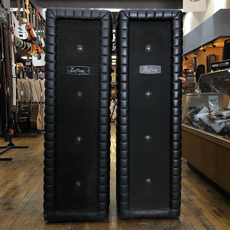 Kustom USA 150-PA 4x8" PA Speaker Column Set 1970 Black | Reverb